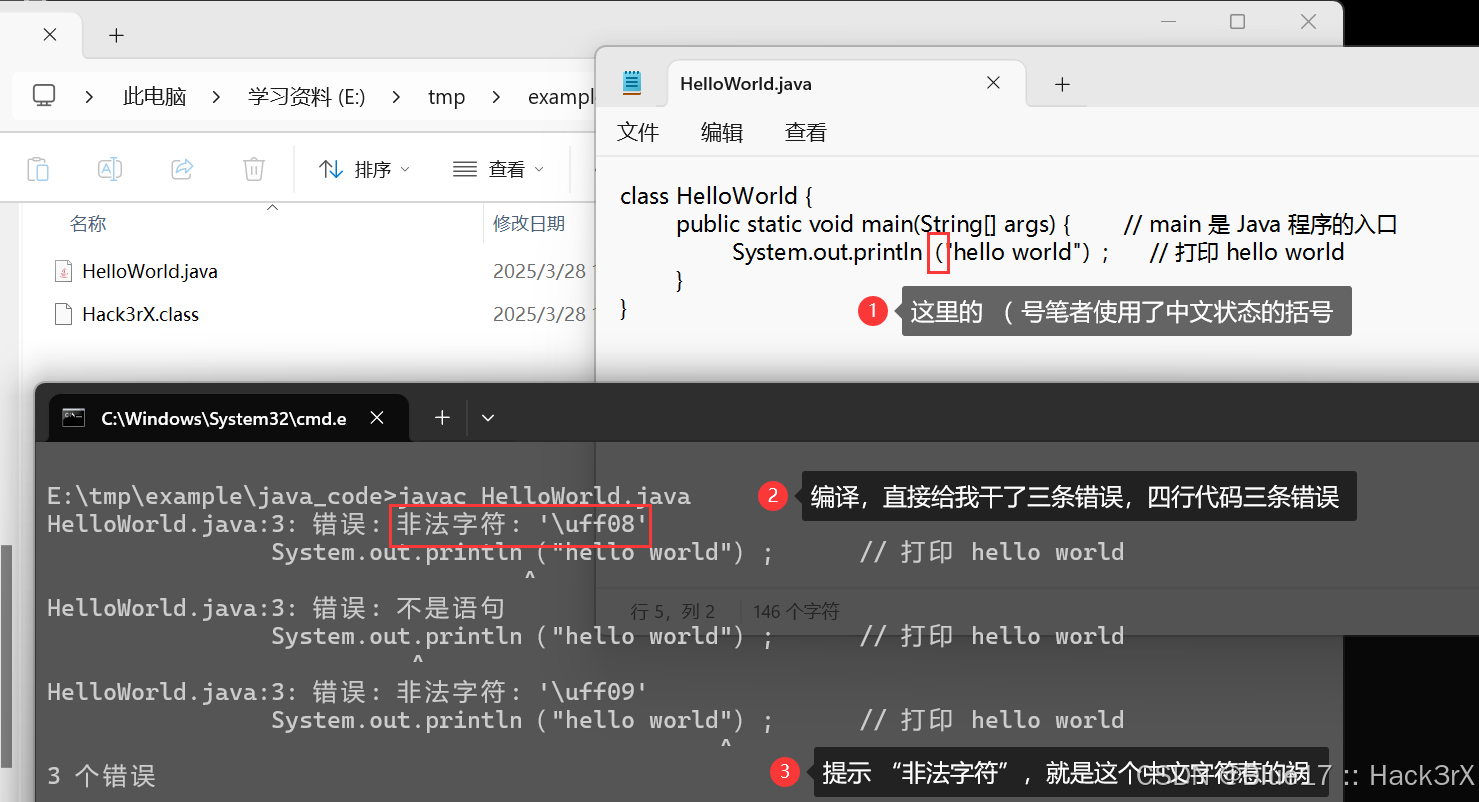 [Java · 初窥门径] 第一个 Java 程序 — helloWorld.java_javac与java命令使用区别-CSDN博客