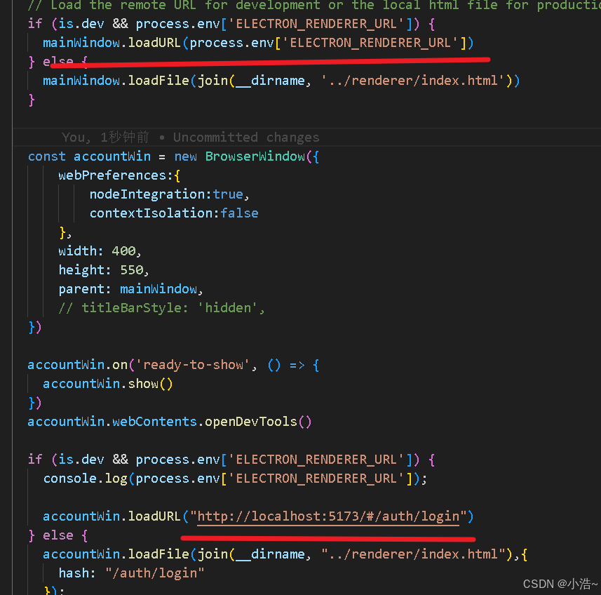 我在electron vue的项目中，loadURL的路径为/auth/login，但是实际加载的是/。并且在网页端打开发现，不管地址栏怎么 ...