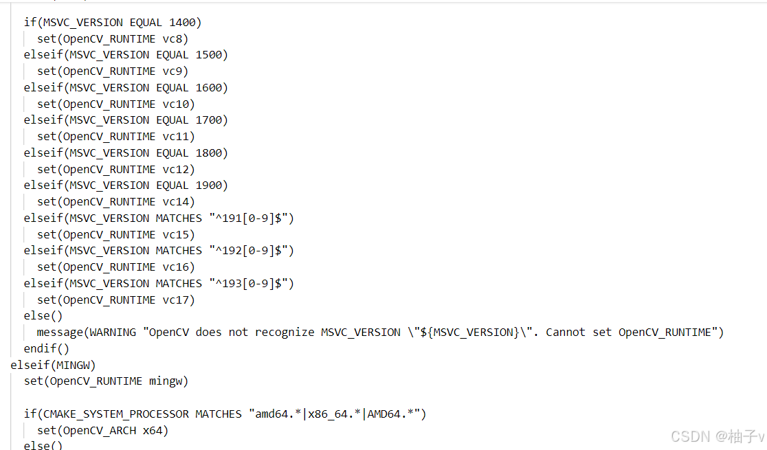 cmake编译opencv报错OpenCV does not recognize MSVC_VERSION “1941“. Cannot set OpenCV_RUNTIME_cmake ...
