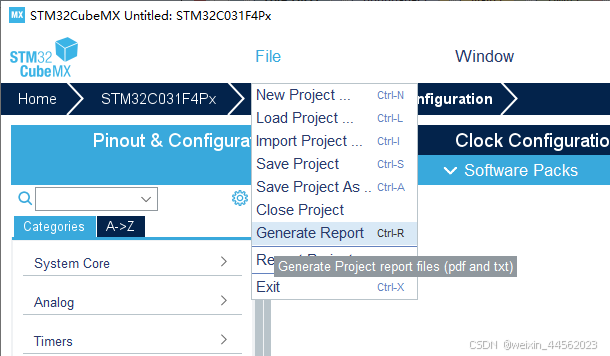 STM32Cubeide一键生成工程报告的方法_cubeide生成工程-CSDN博客