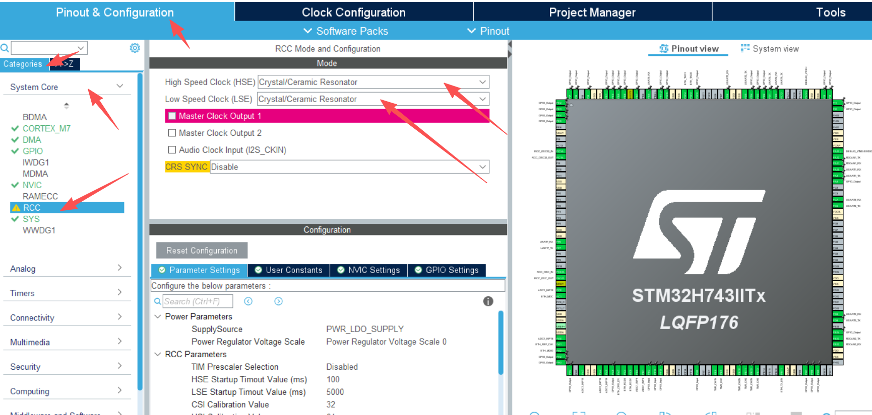 STM32H743用CubeMX生成裸机代码，修改支持YT8512C、LAN8742、LAN8720三种phy芯片的以太网，且底层支持选择TCP客户端、TCP服务器、UDP三种通讯模式 ...