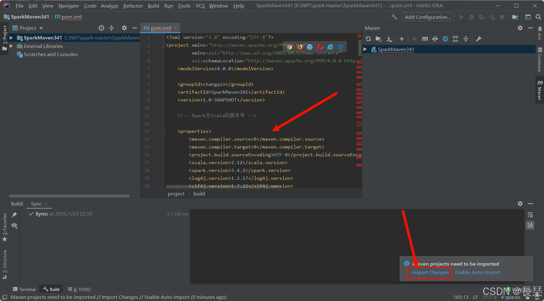 用idea基于spark341和scala21218的spark项目开发，并用maven管理依赖的方法教程，并给出常用的idea版本与maven版本兼容性的对照表idea和maven