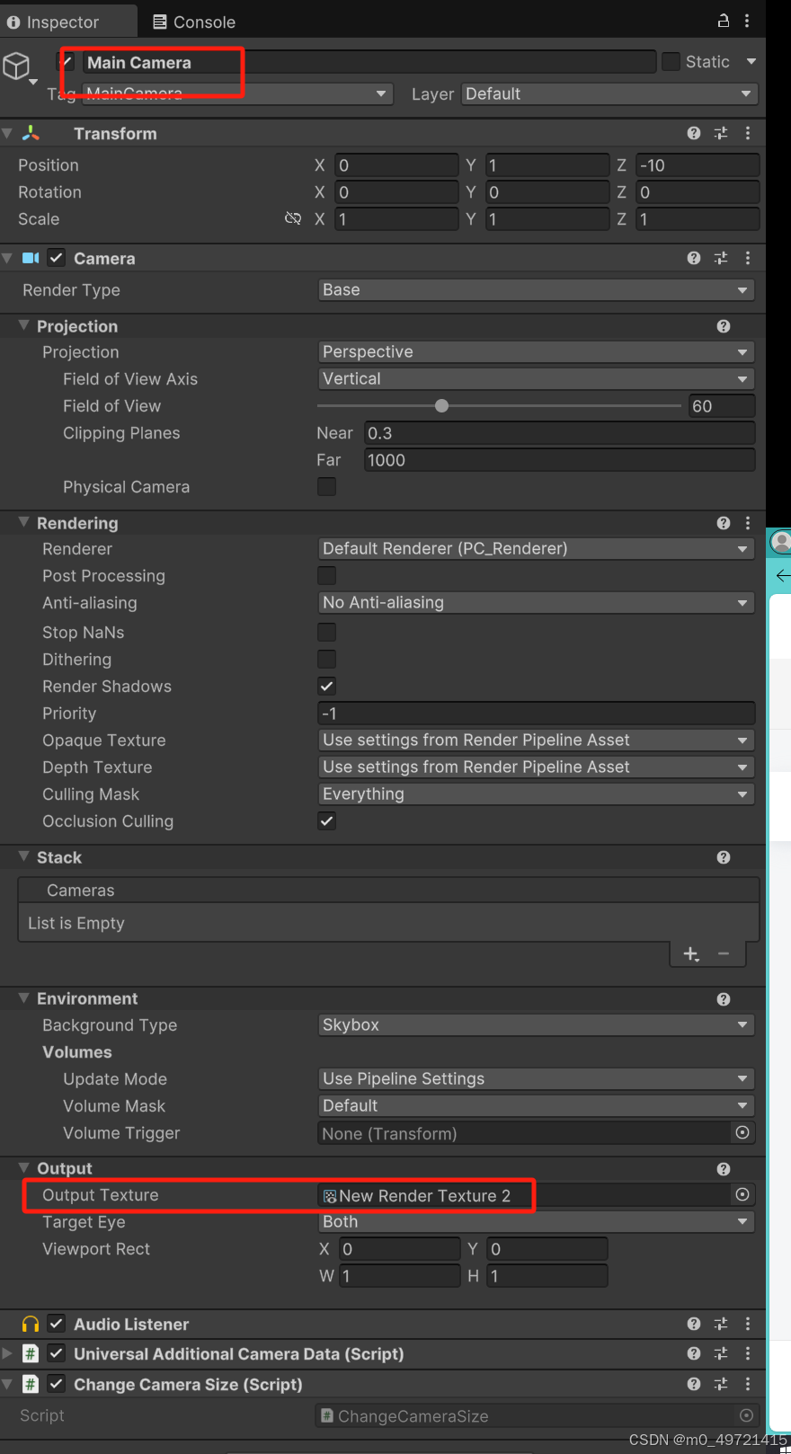 unity3d 在rawimage上投射相机视野_unity rawimage-CSDN博客