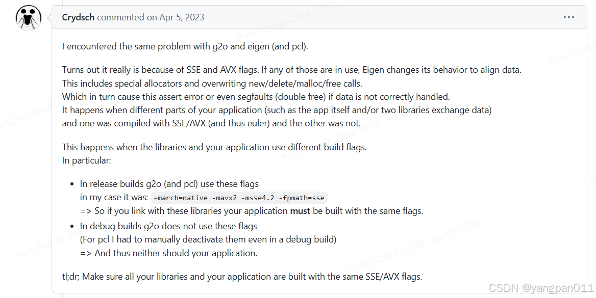 g2o 优化时显示data is not aligned_void eigen::mapbase ::checksanity(typen-CSDN博客