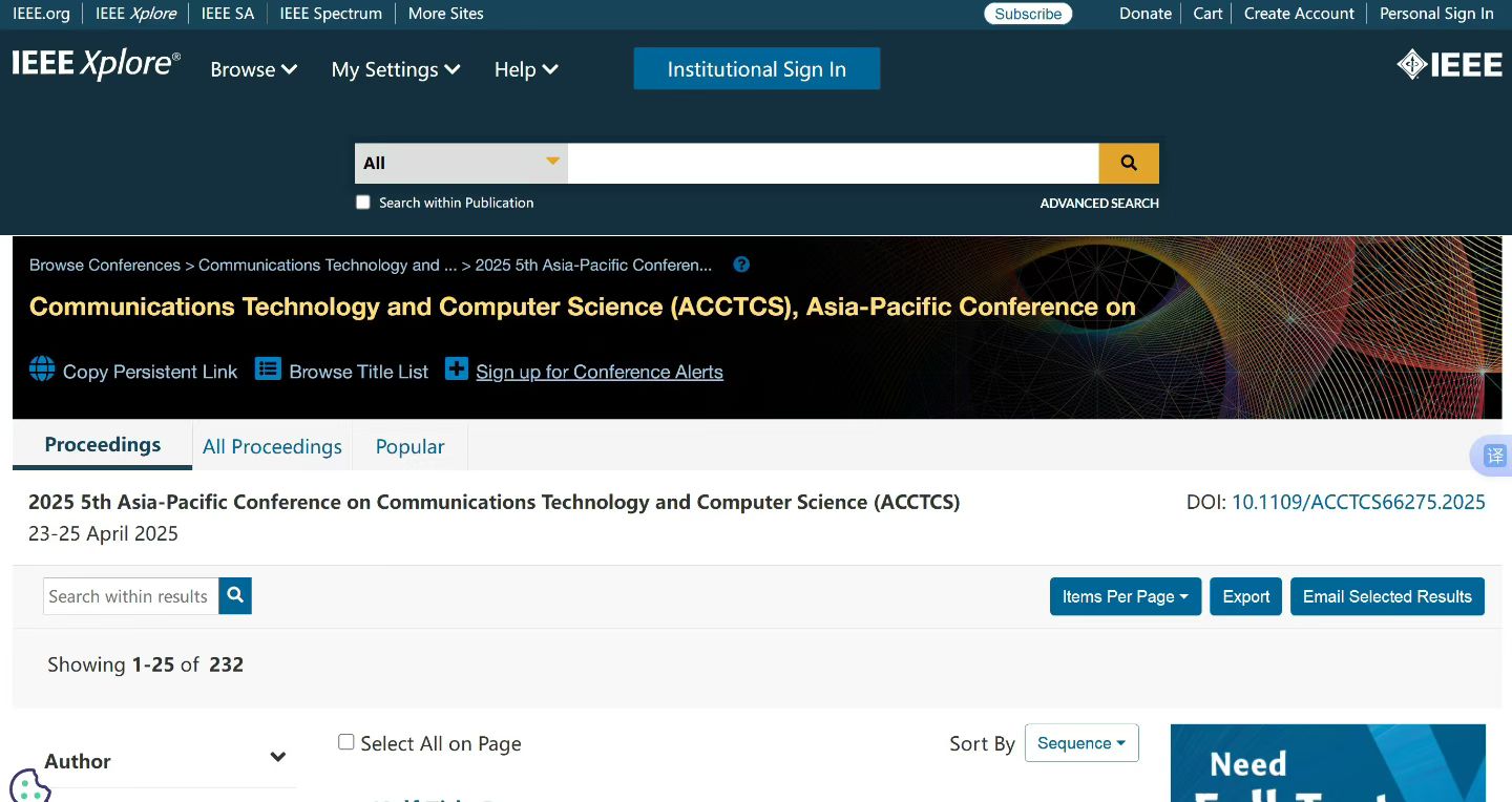 【EI检索通知】IEEE出版社ACCTCS 2025，ICIPCA 2025已全部EI检索-CSDN博客