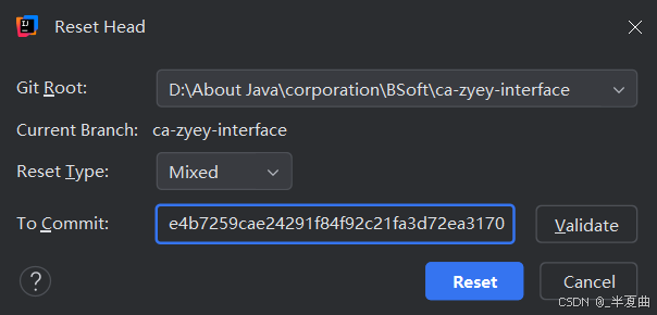 Git恢复之前版本的两种方法reset、revert异同和分析git Reset和git Revert区别 Csdn博客