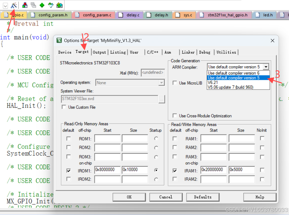 Target ‘Firmware_F103‘ uses ARM-Compiler ‘Default Compiler Version 5‘ which is not available.的解决 ...