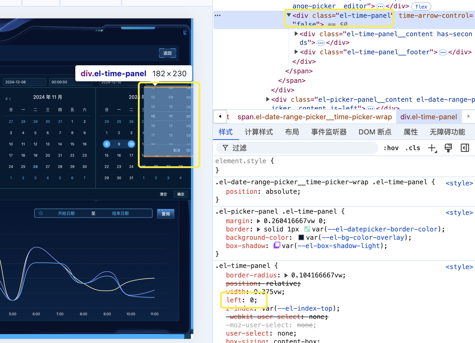 element-plus时间选择器弹窗超出页面出现滚动条_element-plus select 下拉列表中滚动条在 列表外面-CSDN博客