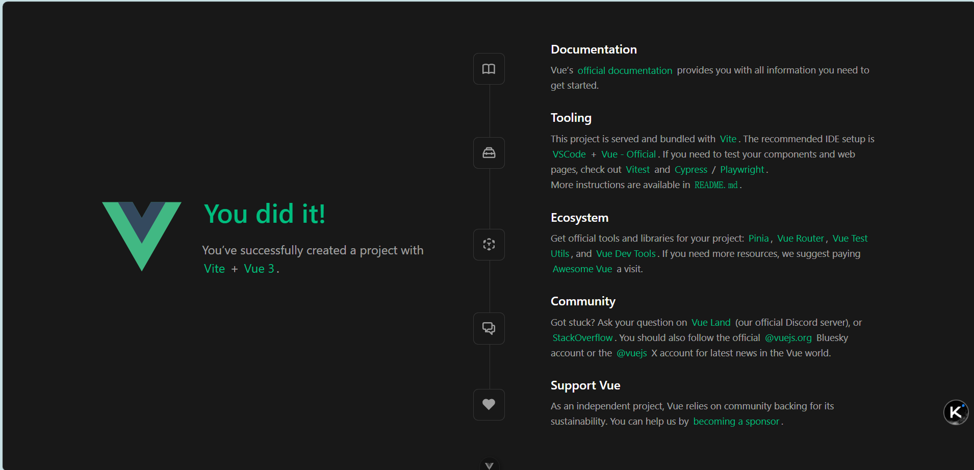 从0开始搭建VUE3 + SpringBoot + MySQL网站（1）Vue3前端_vue select experimental features to include in you-CSDN博客