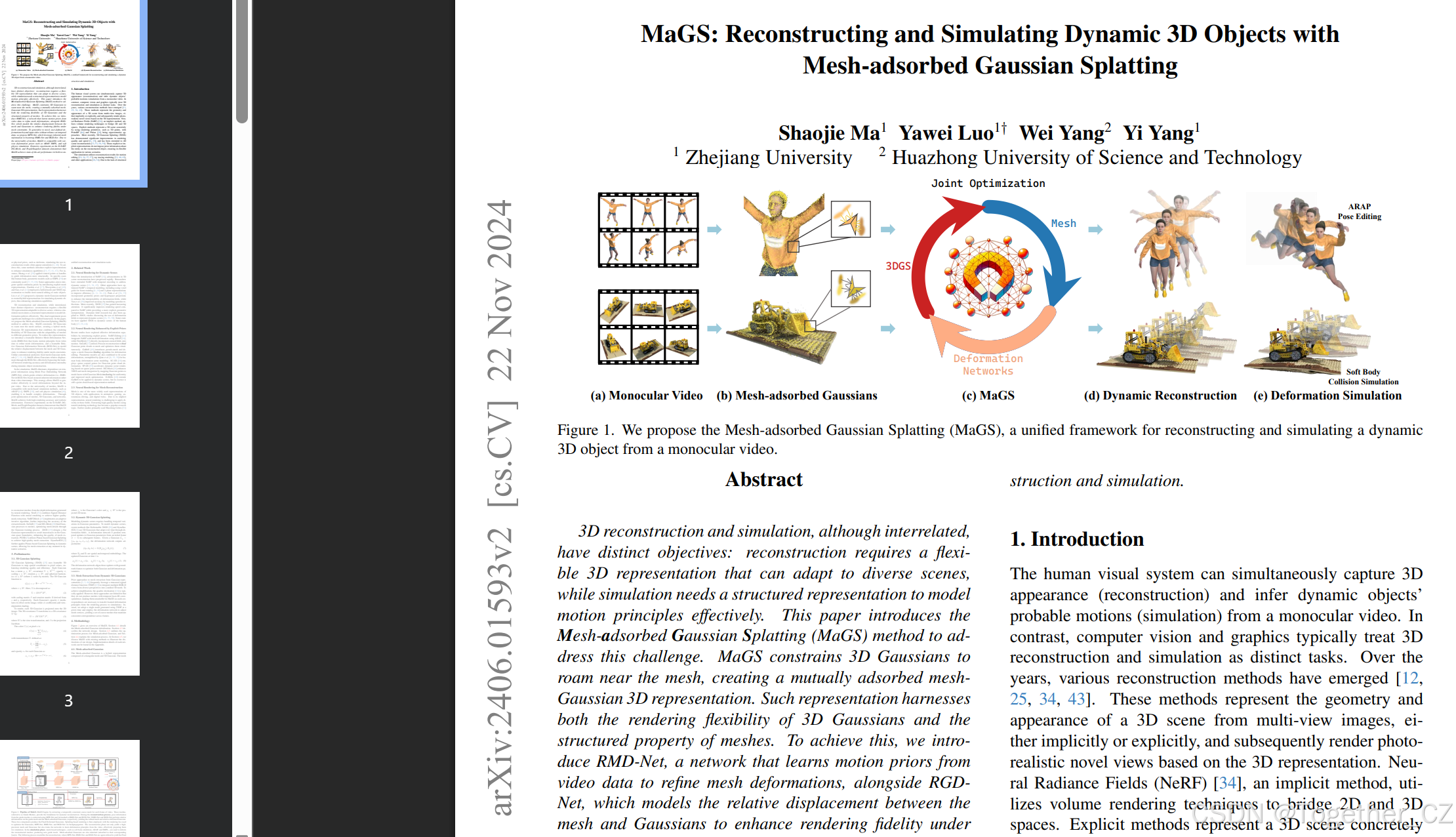 Mags Reconstructing And Simulating Dynamic 3d Objects With Mesh Adsorbed Gaussian Splatting Csdn博客