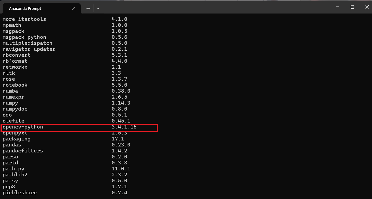 WIN11安装Anaconda适配Opencv（3.4.1.15版本）_anaconda安装opencv3.4.3以下的版本-CSDN博客