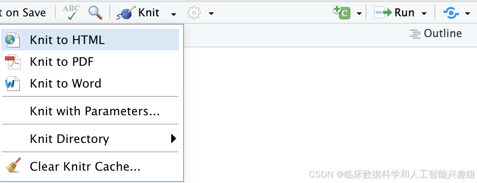 导处R Markdown结果的“Knit”按钮（2024年版本）_rstudio knit是什么意思-CSDN博客