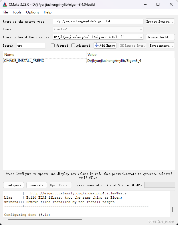 配置cmake项目使用eigen库eigen Cmake Csdn博客 