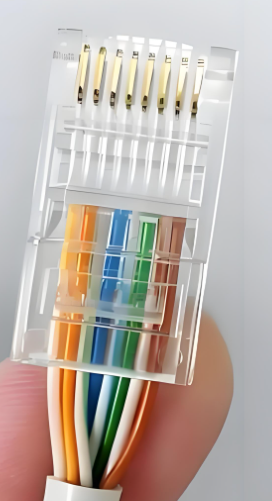 网线水晶头RJ-45接口的使用_双绞线rj-45制作详解,信号线定义-CSDN博客