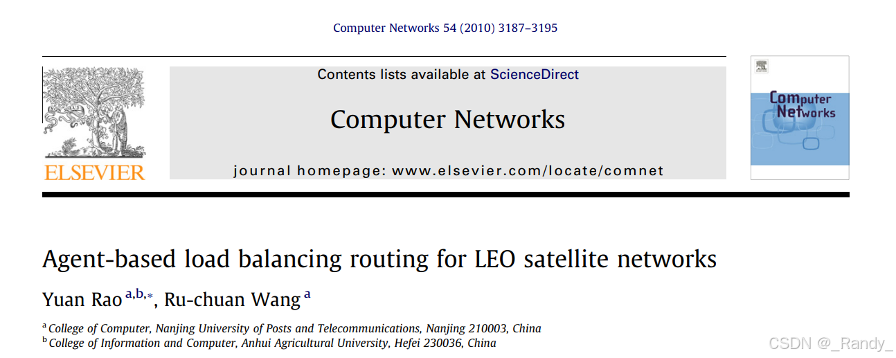Agent-based load balancing routing for LEO satellite networks_trustworthy and load-balancing ...
