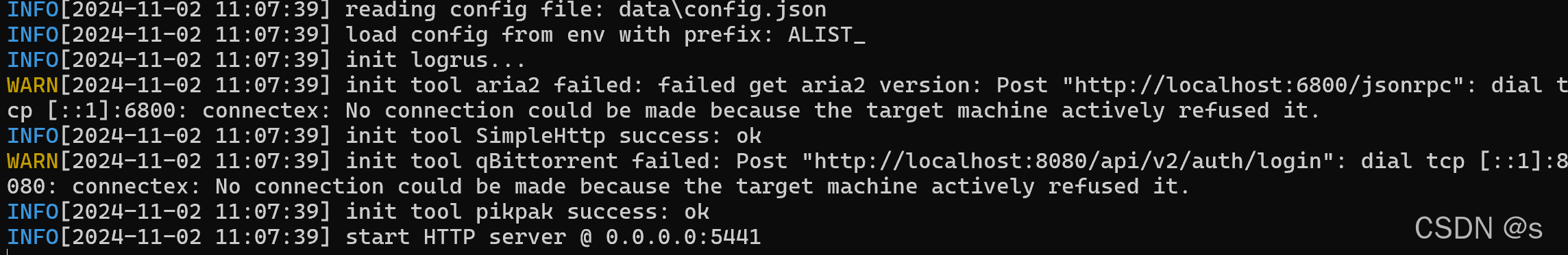 ALIST http: listen tcp 0.0.0.0:5244: bind: An attempt was made to access a socket in a way ...