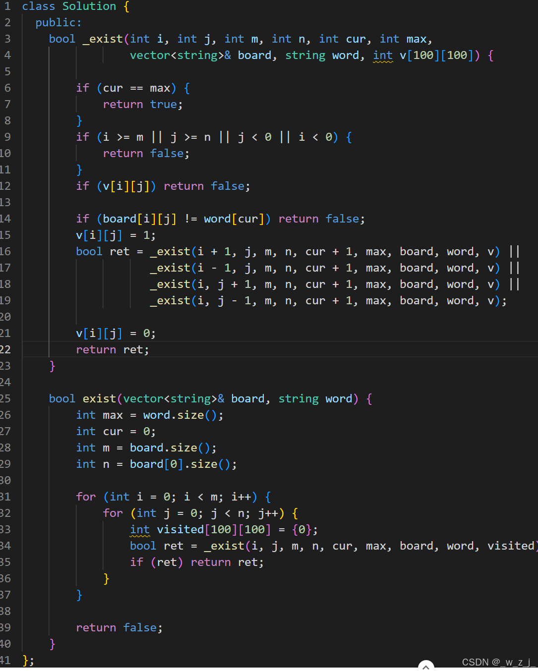 单词搜索(int a[][]与int**p的区别)-CSDN博客