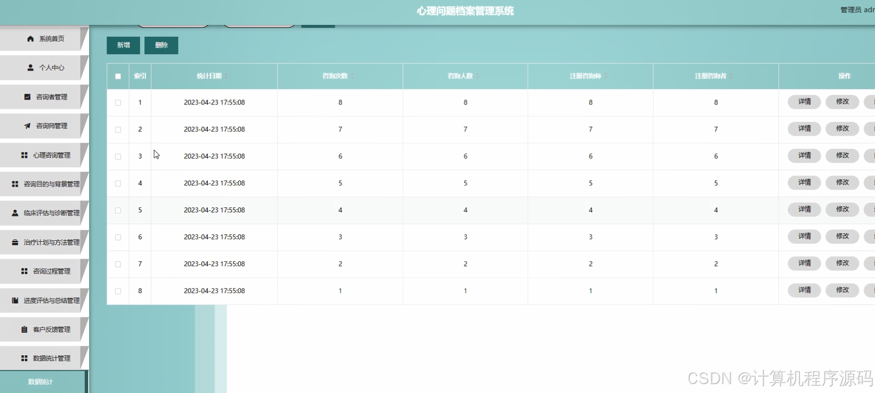 【开题报告】基于springbootvue心理问题档案管理系统(程序源码论文 计算机毕业设计 Csdn博客