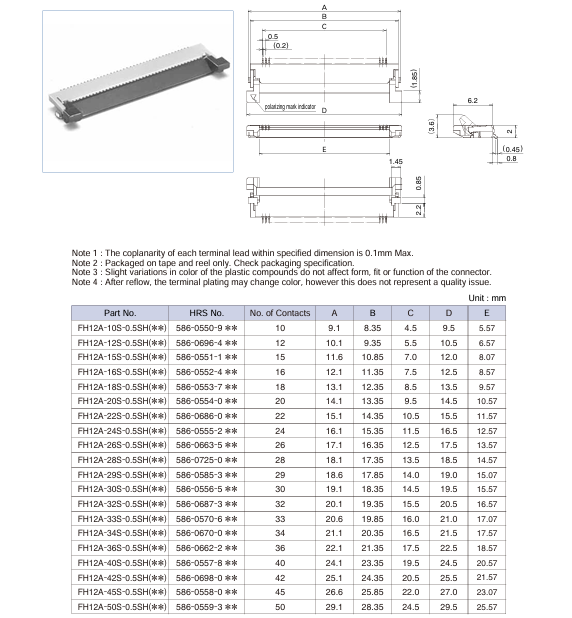 HIROSE广濑 FH12-30S-0.5SVA(54) SMD FFC/FPC连接器-CSDN博客