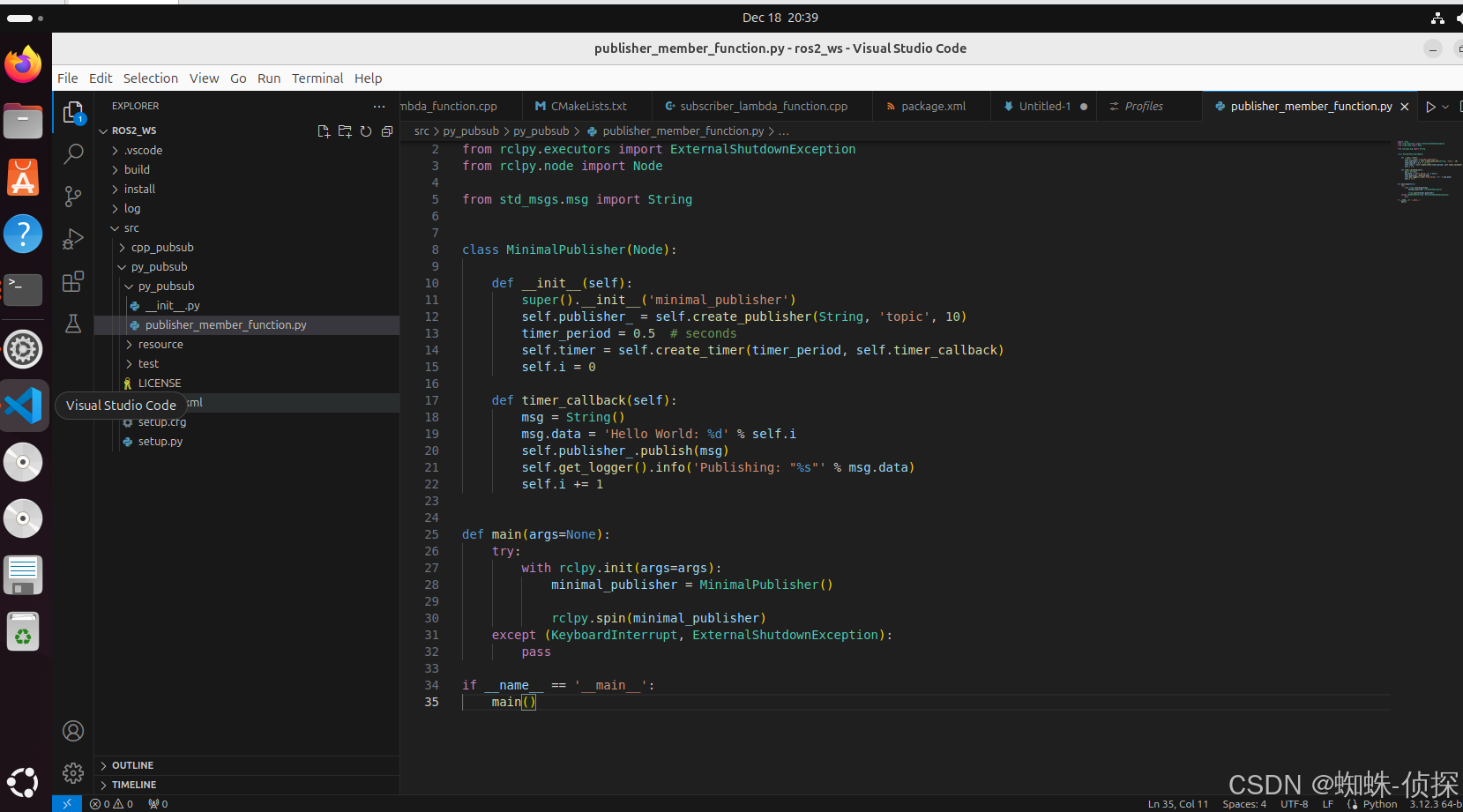 ROS2 - Python工程创建和工程解析_ros2 python-CSDN博客
