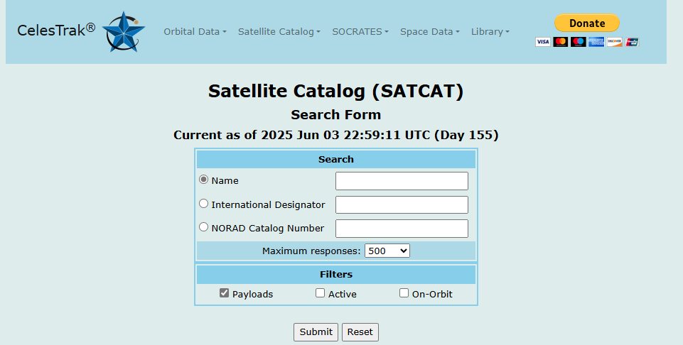卫星信息查询_spacetrack官网-CSDN博客