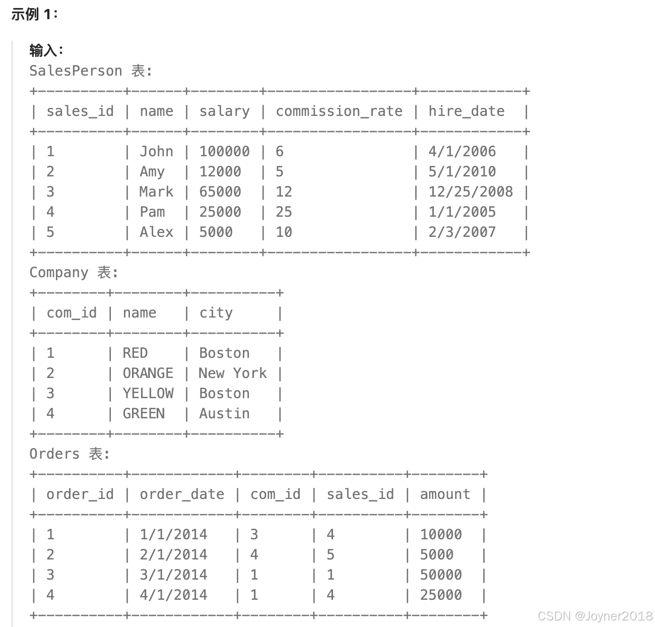 Sql Leetcode 607 销售员销售员 Sql Csdn博客