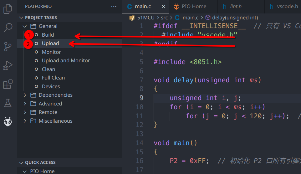 LINUX下使用VScode+PlatformIO/IDE，搭建51单片机开发环境，解决代码补全问题。_platformio 51-CSDN博客
