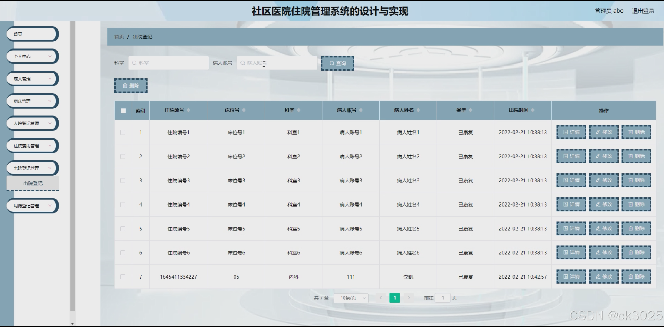 Springboot计算机毕业设计社区医院住院管理系统的设计与实现 C9ooo基于springboot的住院工作站管理系统 Csdn博客