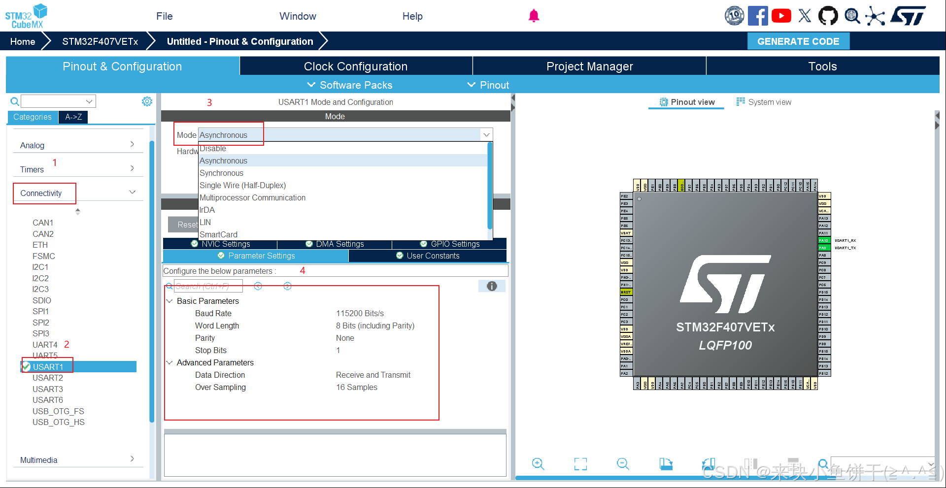 【STM32】STM32CubeMX配置串口+DMA+IDLE实现不定长数据接收_cubemax配置串口dma-CSDN博客