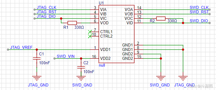 JTAG-SWD隔离模块 — 基于ADUM1411_jtag转swd-CSDN博客