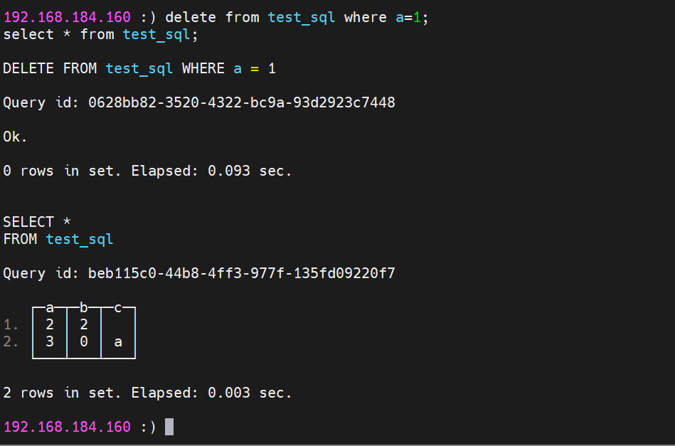 ClickHouse【使用篇】02：ClickHouse的SQL操作_clickhouse update语句-CSDN博客