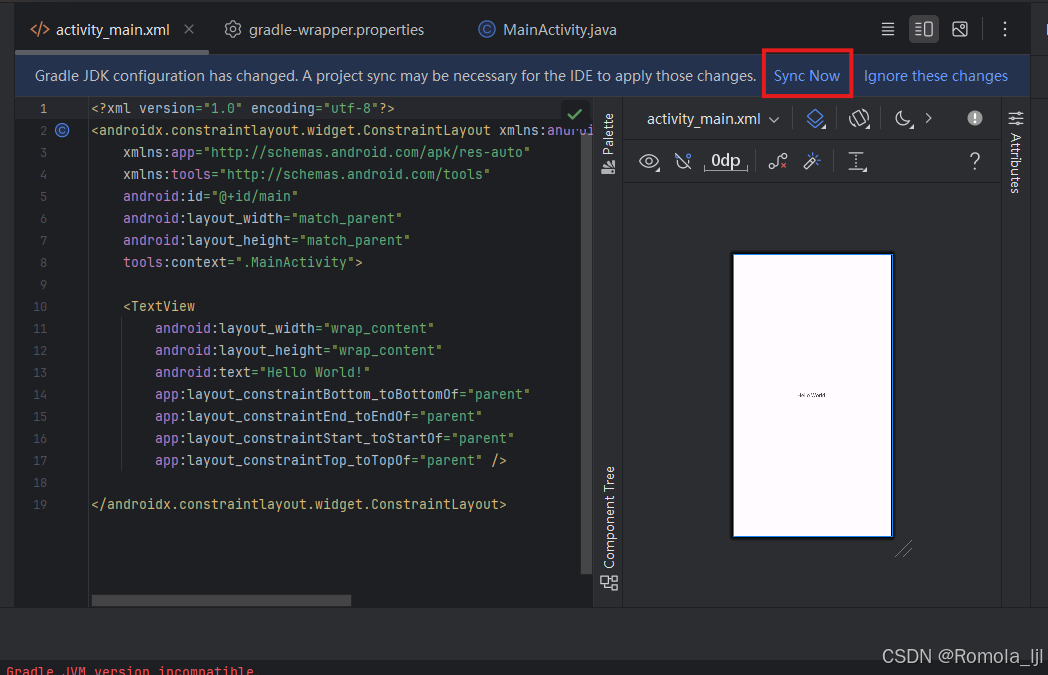 Android Studio模拟机不能显示activity_main.xml的视图_this project is configured to use an older gradle -CSDN博客