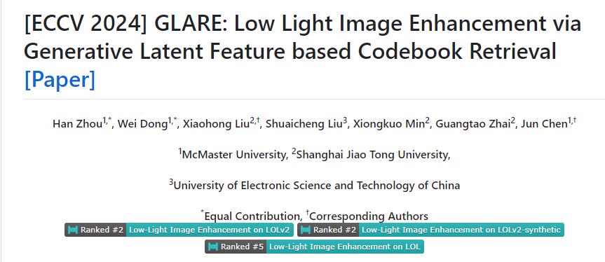 【ECCV 2024】低光增强GLARE论文分析与代码详解--part1 论文解读_低光图像增强论文代码-CSDN博客