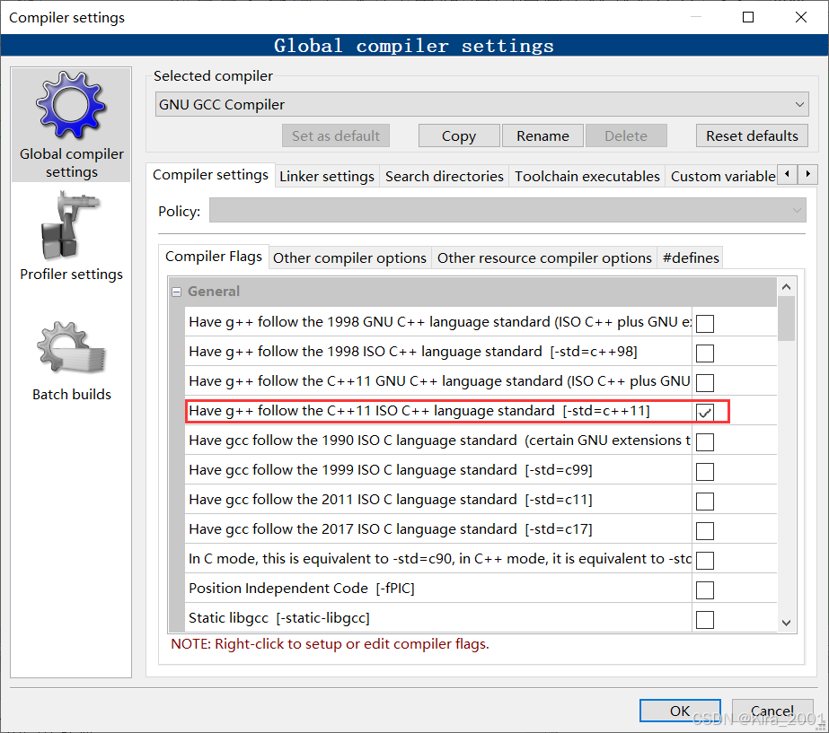 解决：CodeBlocks无法使用c++11_codeblocks10.05 设置c 11-CSDN博客