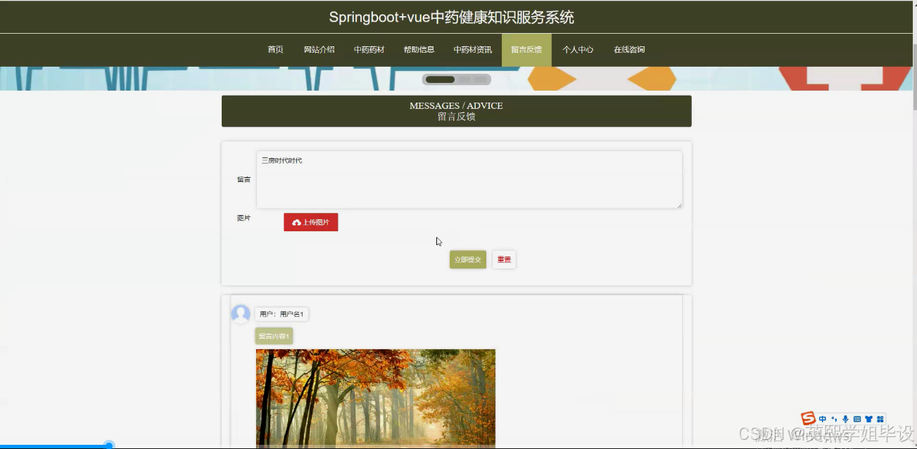 Springboot毕设springbootvue中药健康知识服务系统程序论文 Csdn博客
