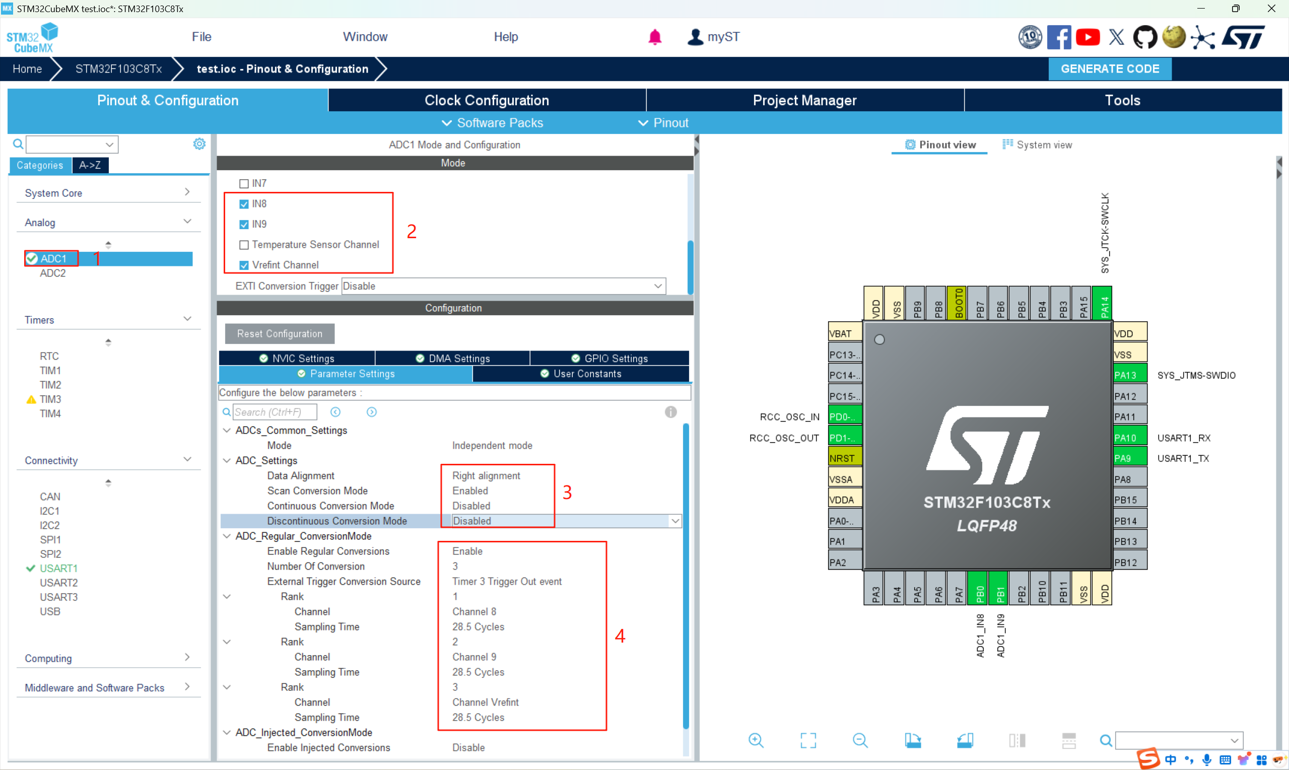 【STM32CubeMX学习指南---ADC多通道采集与DMA传输】_stm32cubemx adc 多通道-CSDN博客