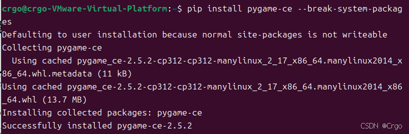 解决Ubuntu24中无法使用pip安装pygame_ubuntu24 pip-CSDN博客