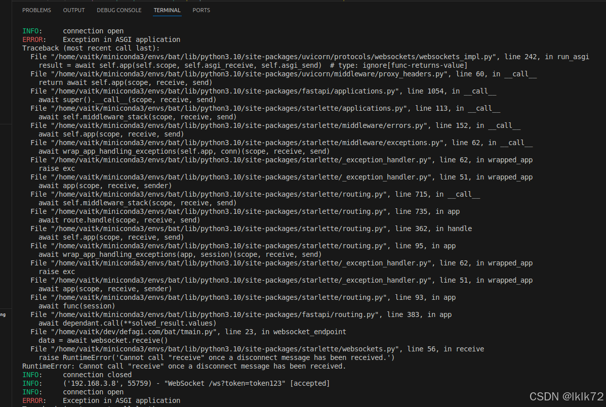 Golang与fastapi websocket通讯不能响应pong数据包_sent 1011 (internal error) keepalive ping timeout;-CSDN博客