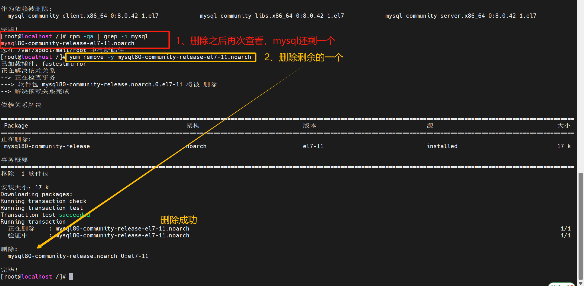 CentOS 7 上卸载 MySQL 8.0_centos7卸载mysql8-CSDN博客
