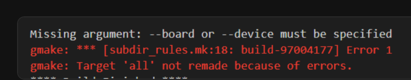 gmake: ***[subdir rules.mk:18: build-97004177] Errorgmake: Target ‘all‘not remade because of ...