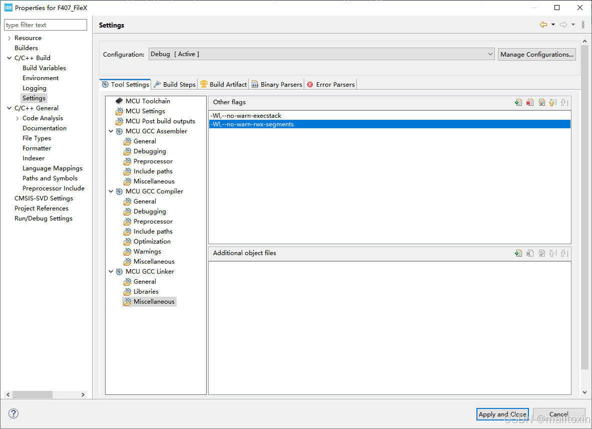 解决cubeide构建警告 RWX permissions_.elf has a load segment with rwx permissions-CSDN博客