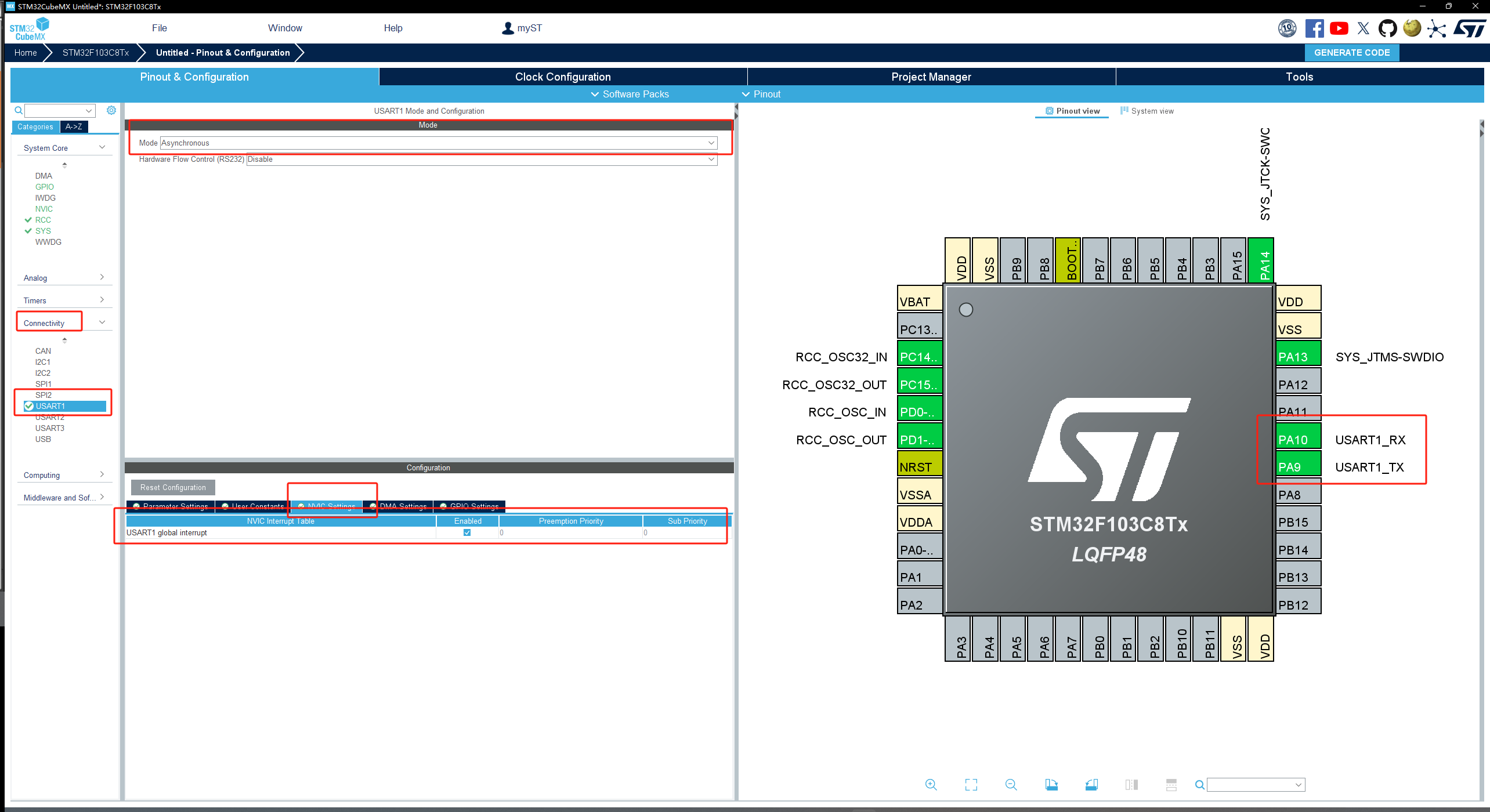 在STM32CubeMX+VSCode+PlatformIO下使用STM32F103C8T6实现串口通讯_vscode platformio开发stm32-CSDN博客
