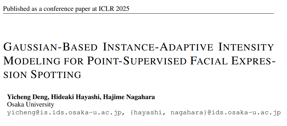 Gaussian-Based Instance-Adaptive Intensity Modeling for Point-Supervised Facial Expression ...