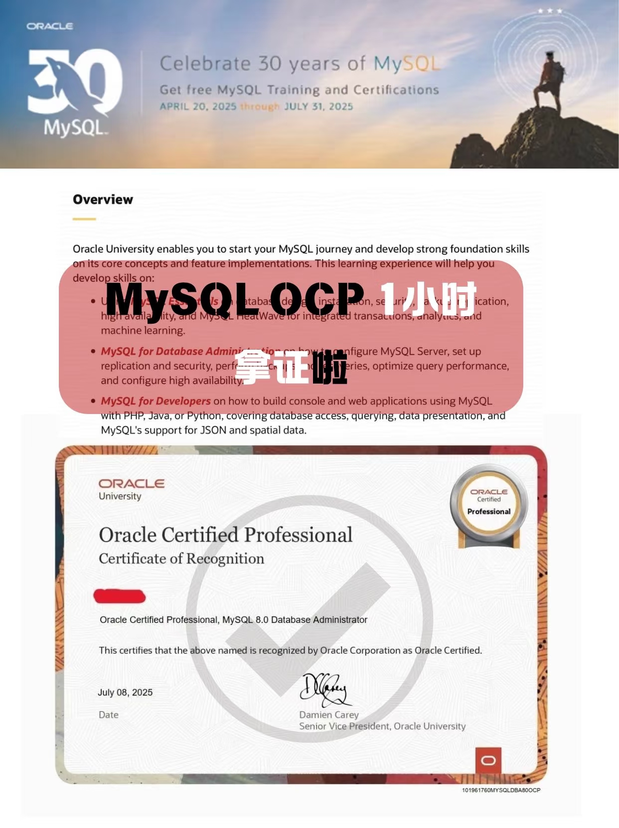 国内价值四位数的MySQL OCP认证-CSDN博客