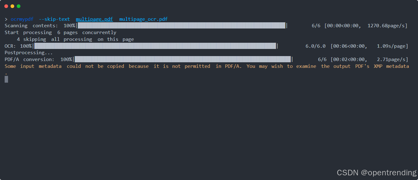 Github 热点项目 OCRmyPDF PDF秒变可搜索文档！智能纠斜+文字识别一键全自动搞定。支持百种语言。_ocrmypdf github-CSDN博客