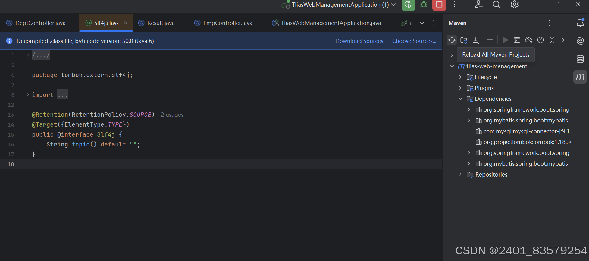 黑马JavaWeb教程day10.02报错log报错Result_java: 无法将类 com.itheima.pojo.result中的构造器 result应用到给-CSDN博客