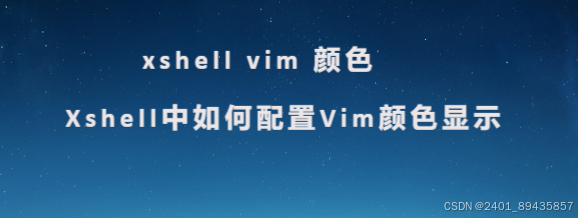 Xshell中如何配置Vim颜色显示_vim怎么让代码有颜色-CSDN博客