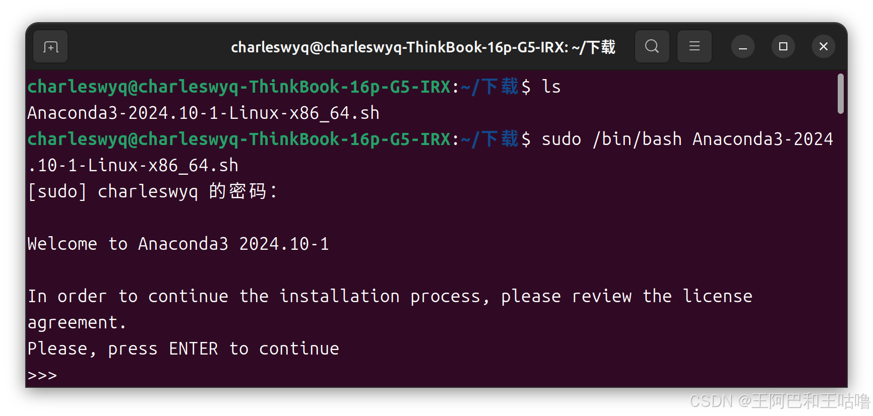 【Ubuntu2404】Ubuntu24.04下载并安装Anaconda3_ubuntu下载anaconda3-CSDN博客