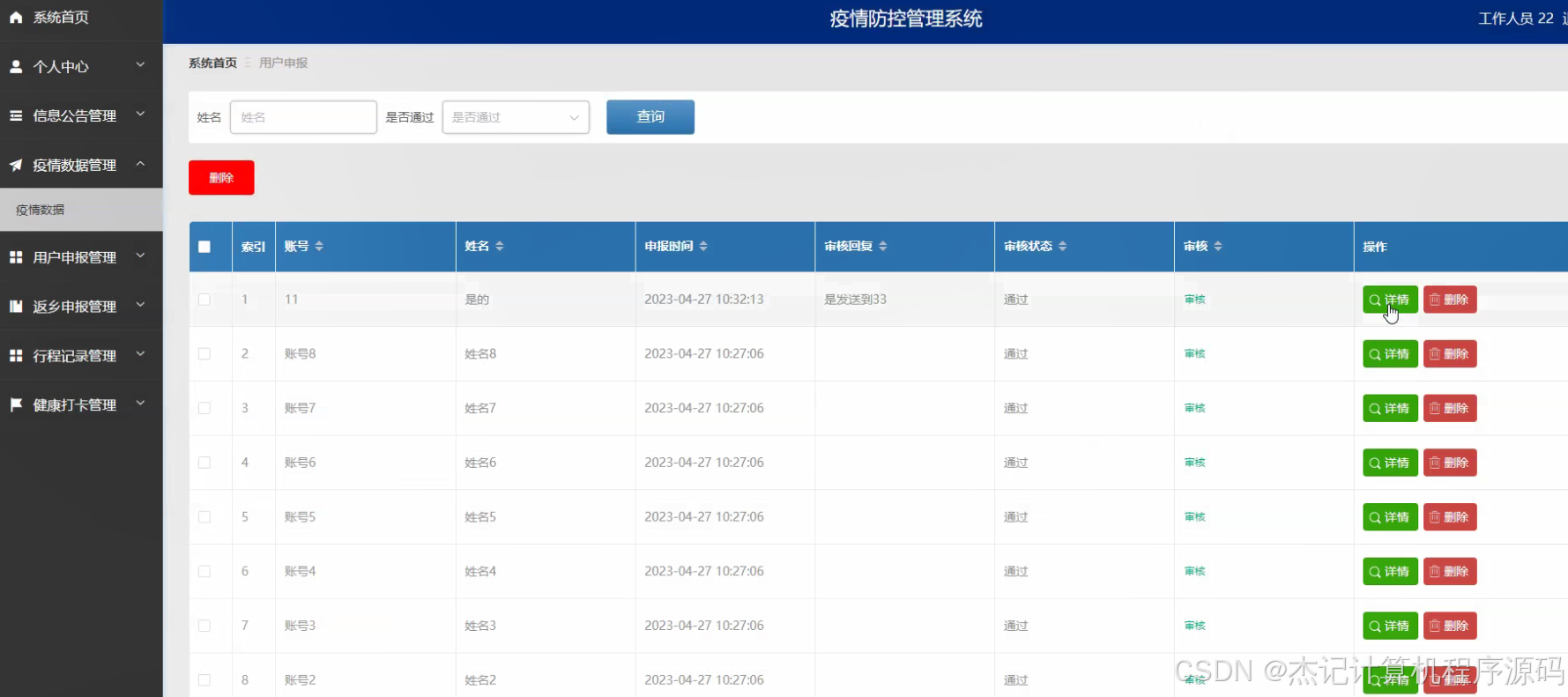 【开题报告】基于springbootvue疫情防控管理系统（程序源码论文 计算机毕业设计 Csdn博客