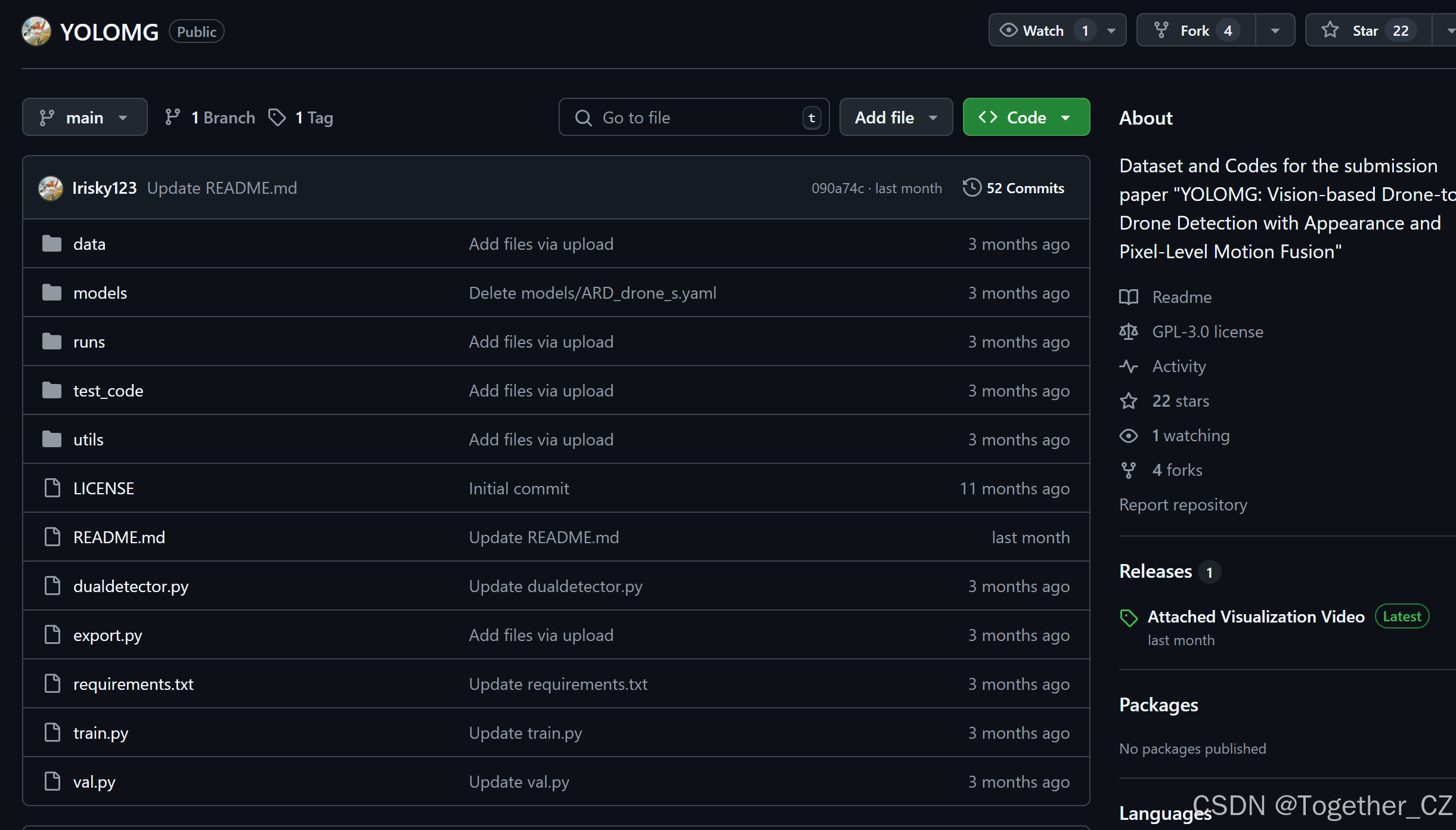 YOLOMG: Vision-based Drone-to-Drone Detection with Appearance and Pixel-Level Motion Fusion无人机检测 ...